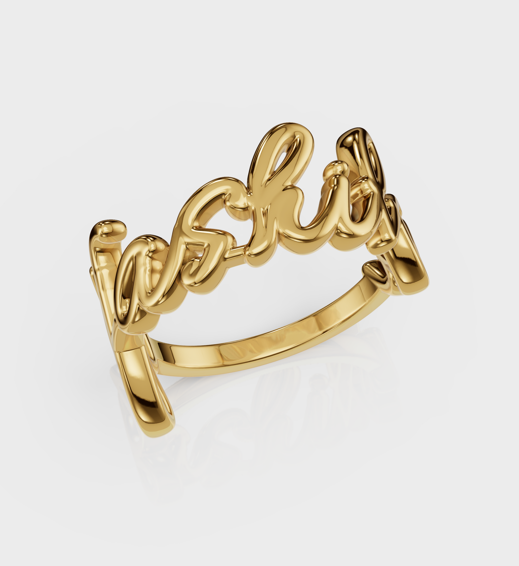 Cursive Name Ring-Demi Fine Ring | Anushka Jain Jewellery